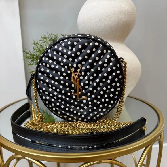 Yves Saint Laurent | Bags | Ysl Sac Round Crossbody Bag In Black With ...